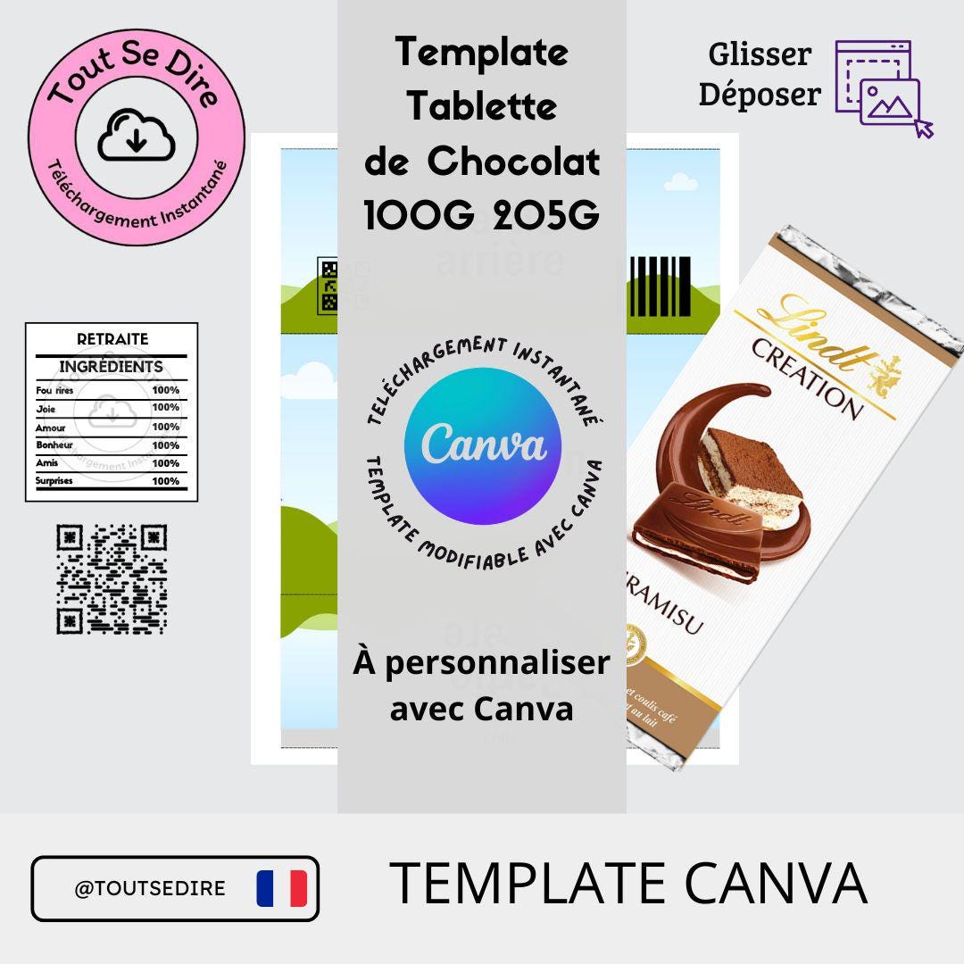 Download Template Label Chocolate Bar 100g and 205g Packaging Sticker ...