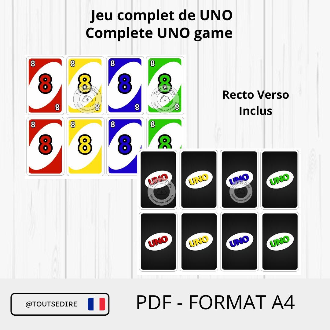 Digital Download UNO Playing Cards Full Game Printable UNO Cards ...
