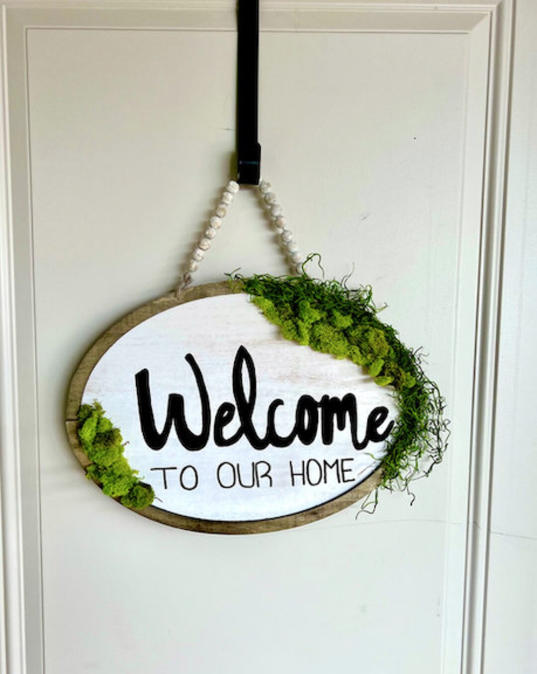 Beautiful Moss Door Hanger Sign - Etsy