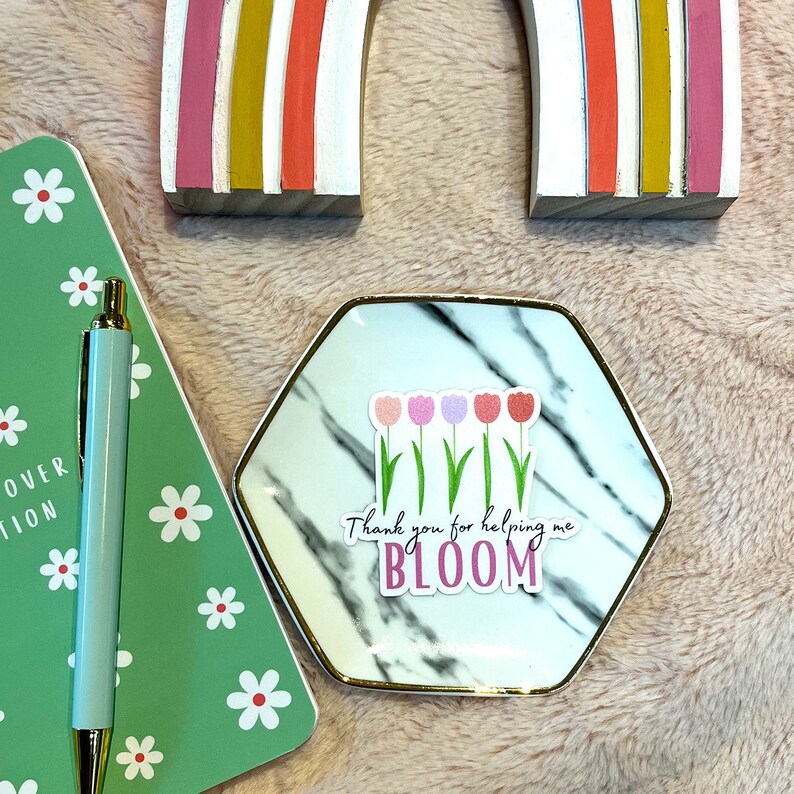 Thank You for Helping Me Bloom Waterproof Sticker, Mother's Day Gift ...