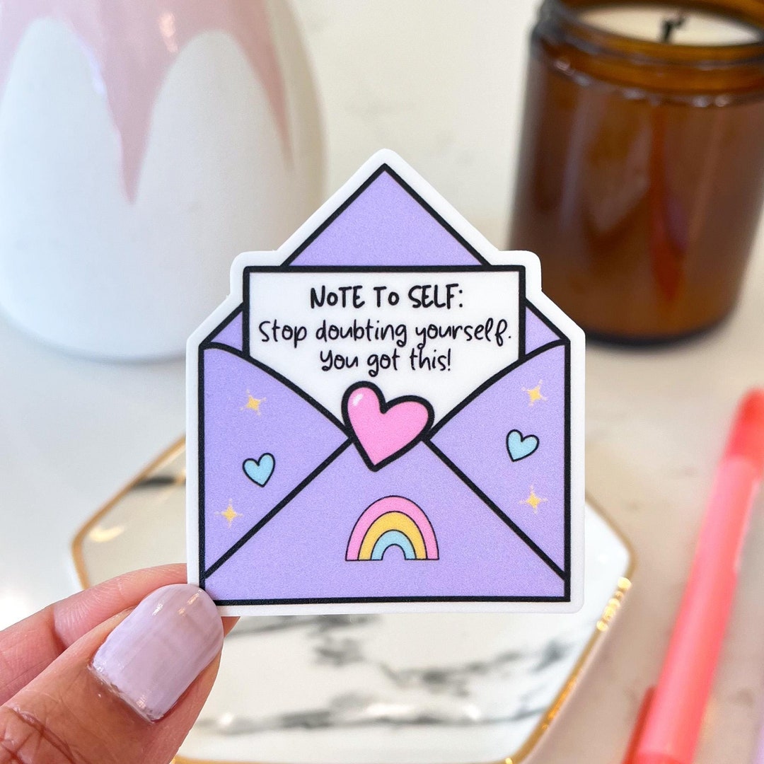 Affirmation Note to Self Sticker, Cute Mental Health Sticker, Self Love ...
