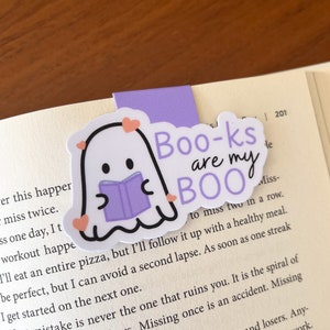 Book Loving Ghost Magnetic Bookmark | Cute Bookish Ghostie Bookmark ...