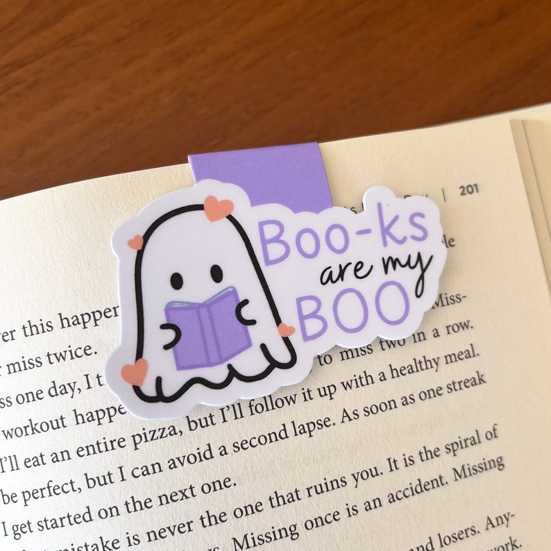 Book Loving Ghost Magnetic Bookmark | Cute Bookish Ghostie Bookmark ...