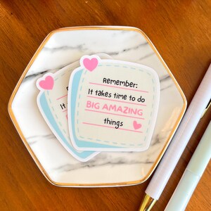 It Takes Time Cute Notebook Sticker, Positive Affirmation Decal, Cute ...