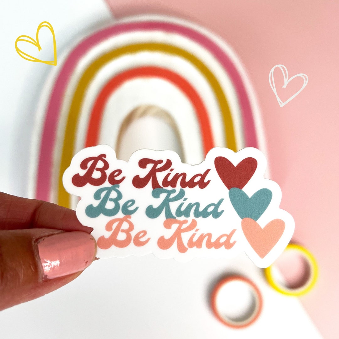 Cute Be Kind Sticker, Motivational Positive Phrase, Waterproof Kids ...
