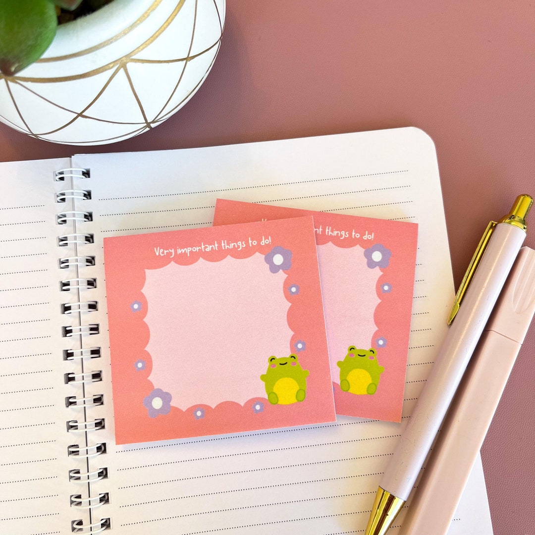 Cute Kawaii Frog Sticky Notes, Froggie Memo Notepad, Motivational ...