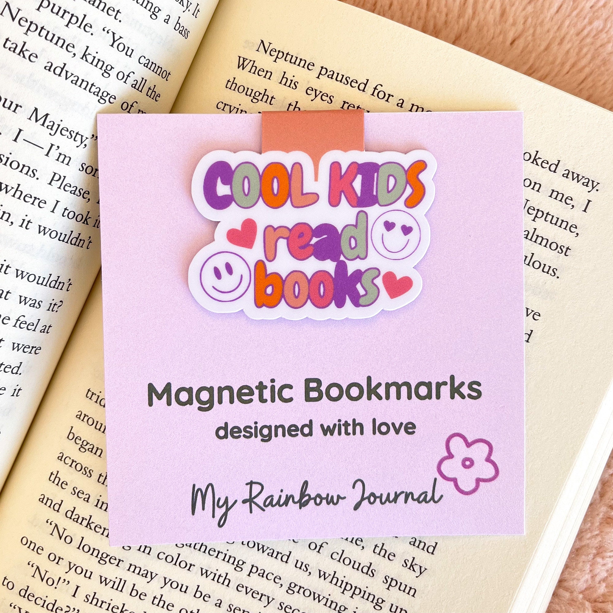 Cool Kids Read Books Magnetic Bookmark | Cute Retro Kids Bookmark ...