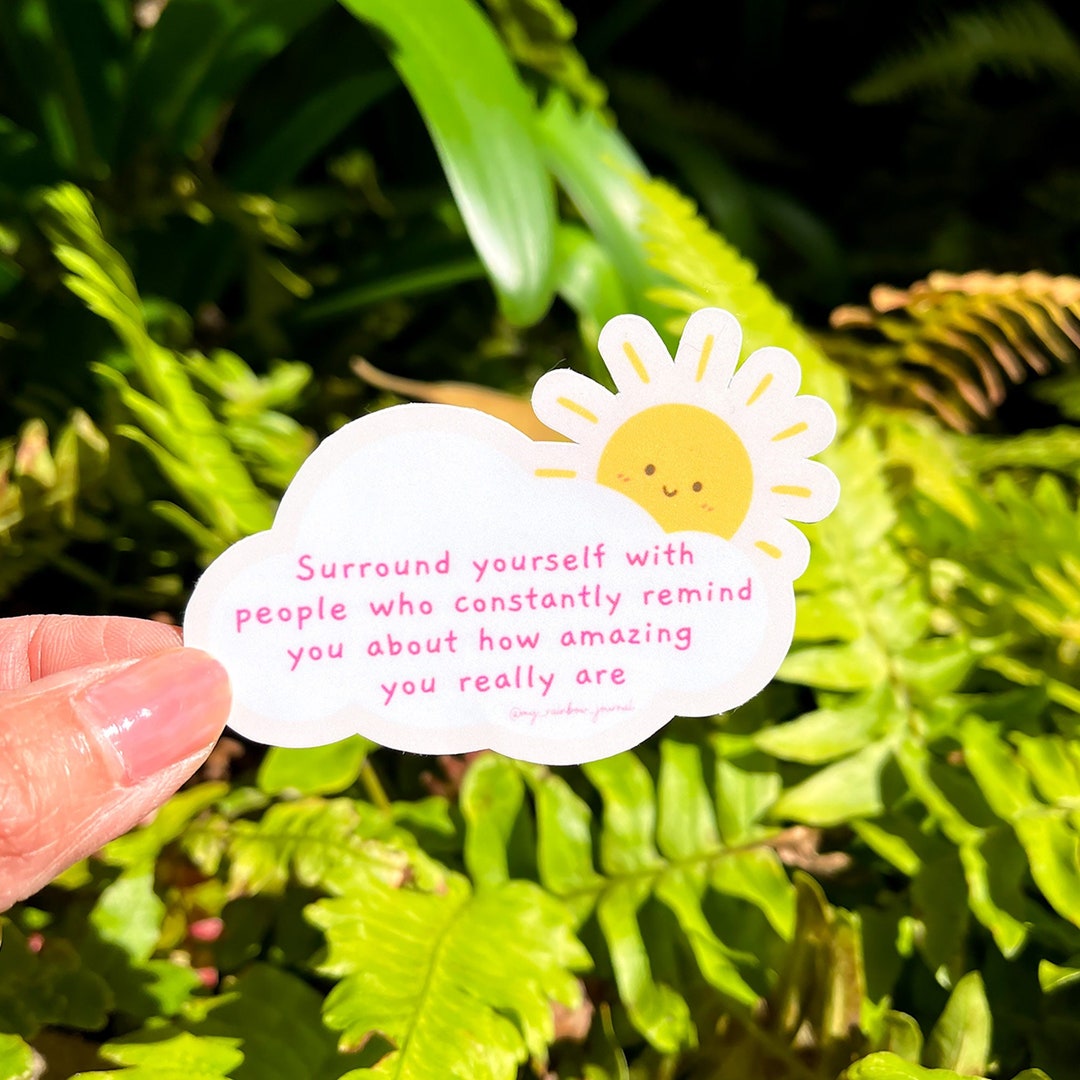 Positive Sun Sticker, Positive Sayings, Vinyl Waterproof Sticker, Happy ...