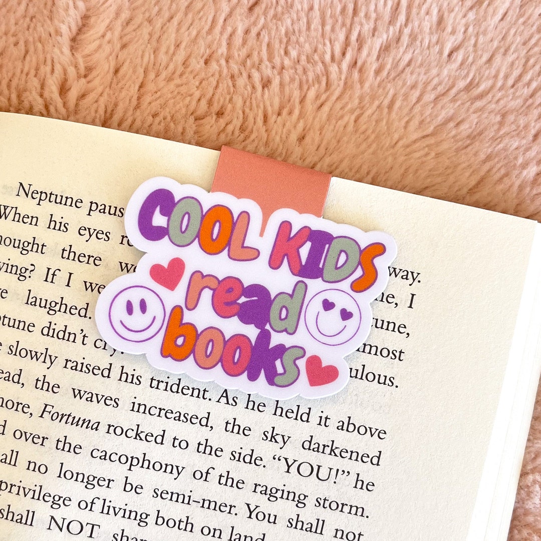 Cool Kids Read Books Magnetic Bookmark | Cute Retro Kids Bookmark ...