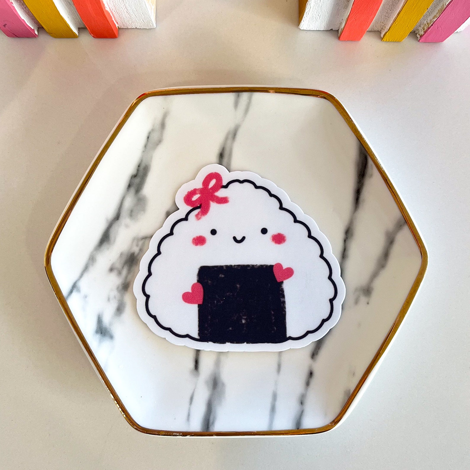 Onigiri Rice Ball Sticker, Cute Kawaii Japanese Food Sticker, Asian ...
