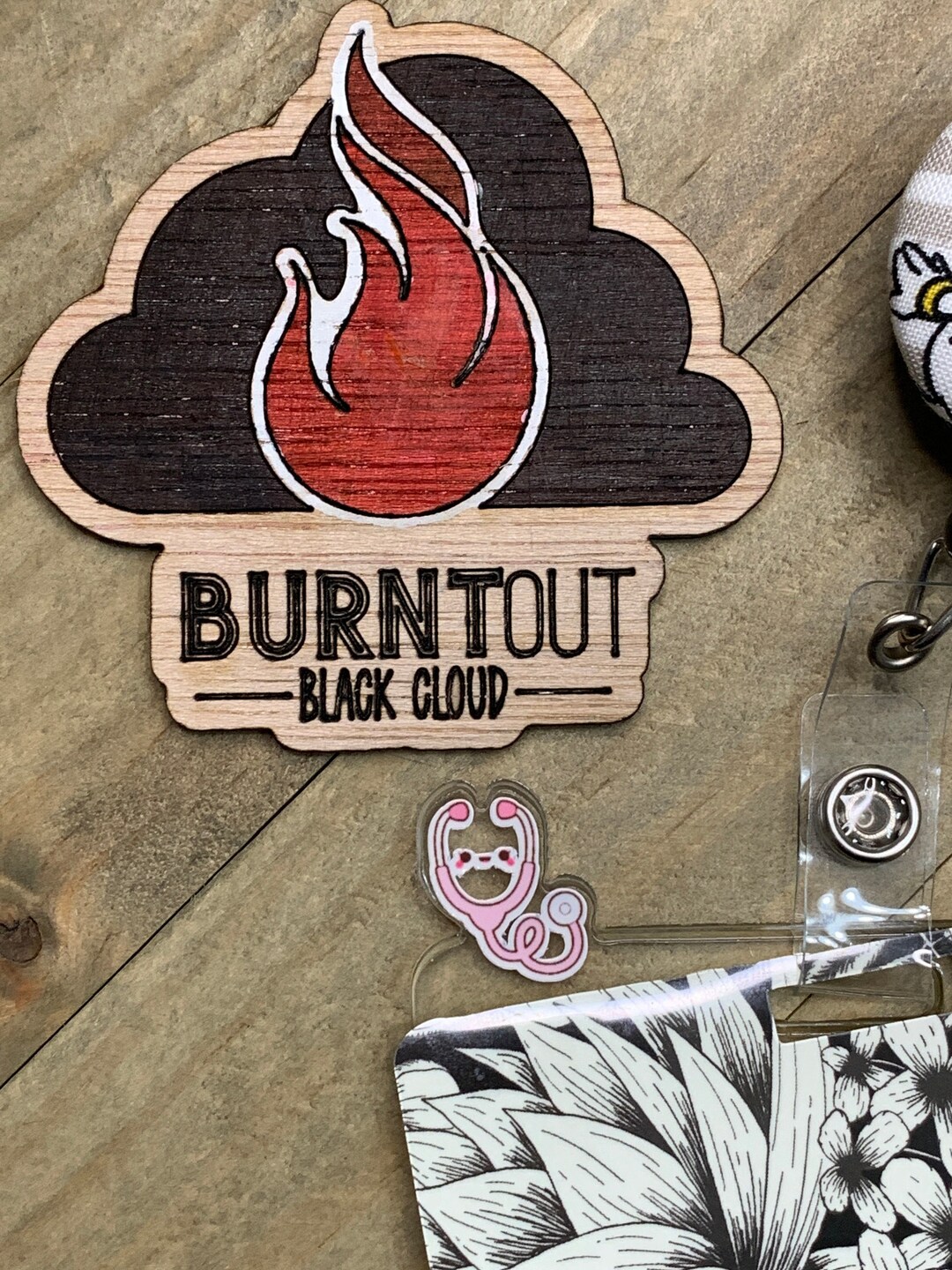 Cute Stethoscope badge Buddy badge Topper Nurse Gift Nurse Humor Badge ...