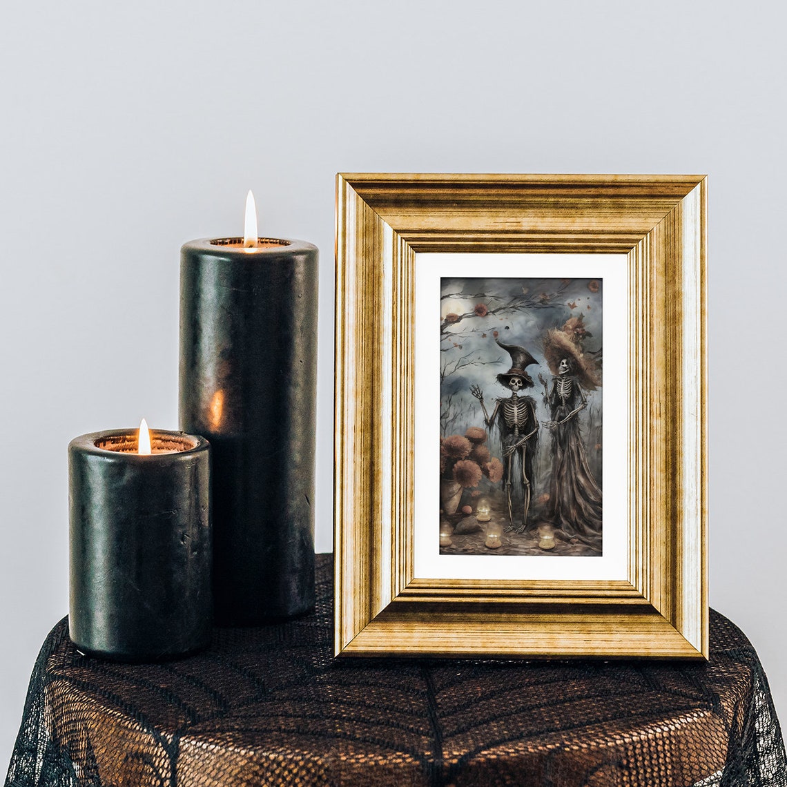 Blooming Beyond the Grave, Halloween Decor, Skeletons, Fall Art, Fall ...