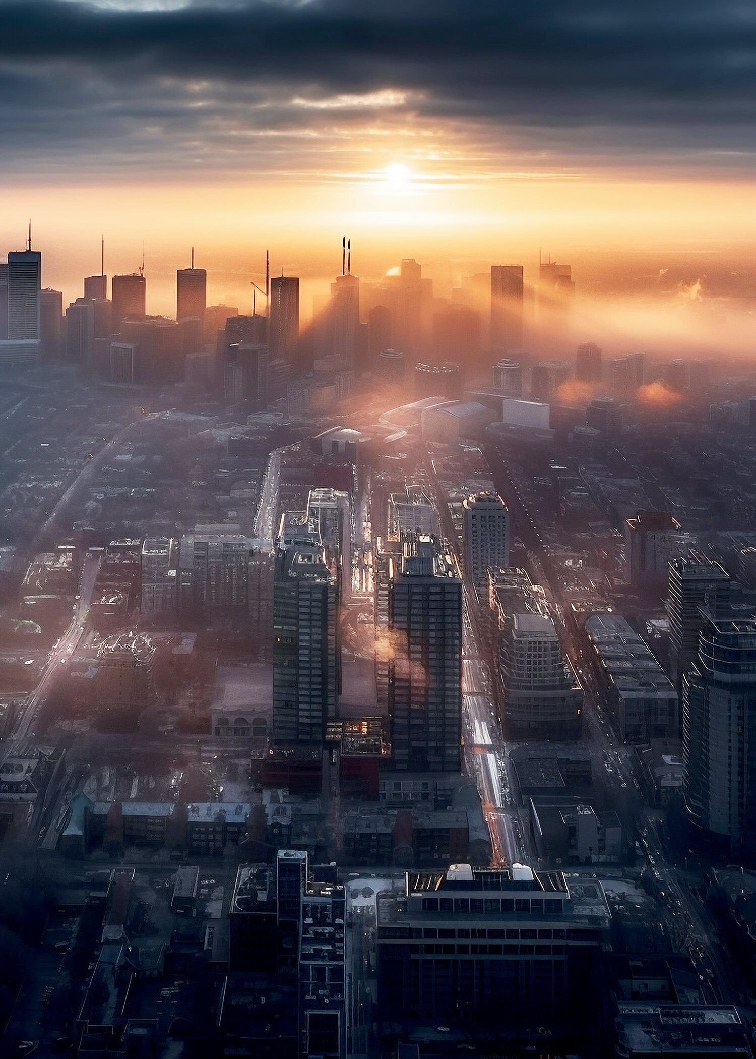 Dawns Glory, Cityscape, Night Photography, Aerial View, Skyscrapers ...
