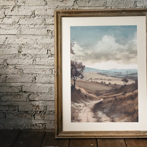 Vintage Road, Vintage Landscape, Peaceful, Road, Digital Print, AI Art ...