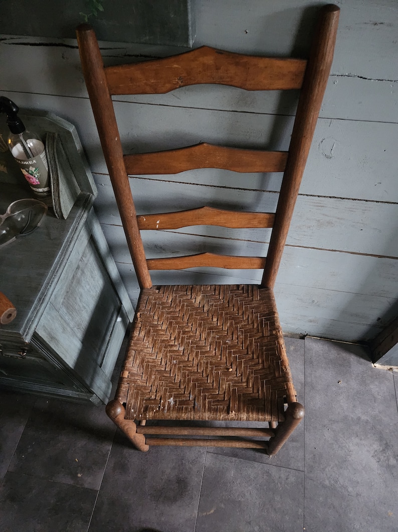Antique Ladder Back Chair - Etsy