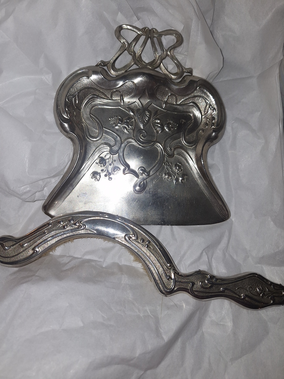 Vintage Victorian Silent Butler or Crumb Catcher, Pan & Brush - Etsy