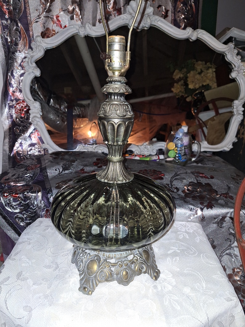 Vintage Green Swirl Falkenstein Lamp Base - Etsy