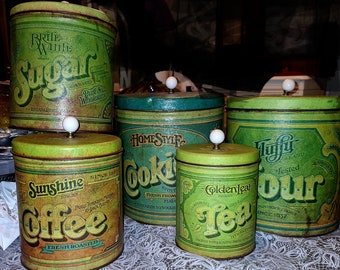 Vintage Ballonoff Bread Box and Canister Set - Farmhouse Kitchen ...