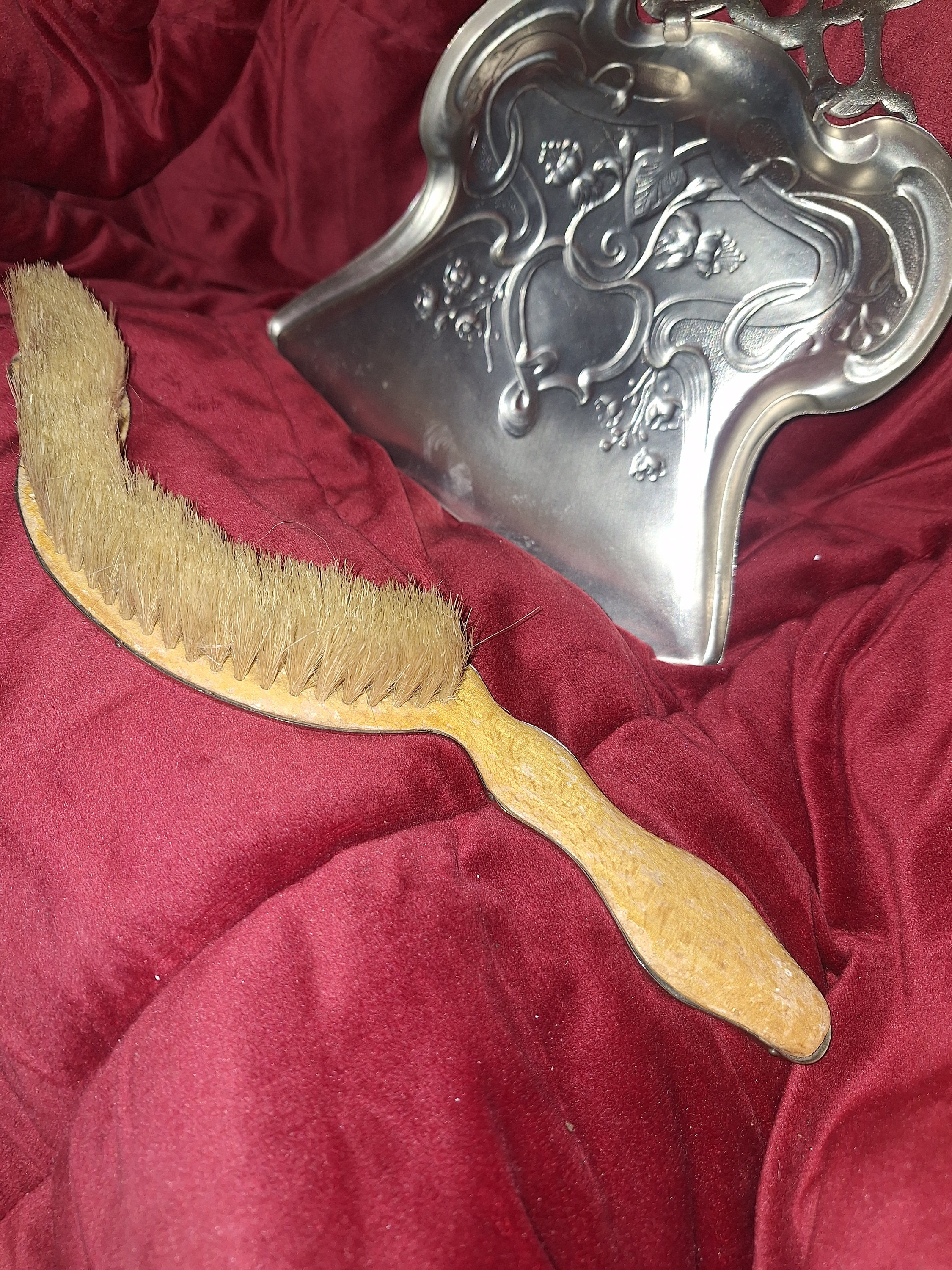 Vintage Victorian Silent Butler or Crumb Catcher, Pan & Brush - Etsy