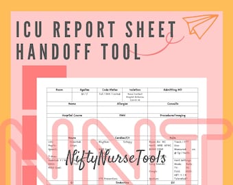 Basic Handoff Report Sheet for Nurses Digital Download - Etsy