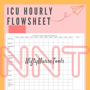 ICU Hourly Rounding and Charting Tool for Nurses - Digital Download - Etsy