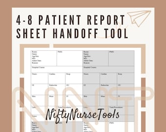 ICU Handoff Report Sheet Tool for Nurses Digital Download - Etsy