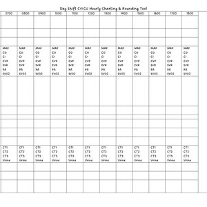 CVICU Handoff Report Sheet and Hourly Flowsheet Bundle for Nurses ...