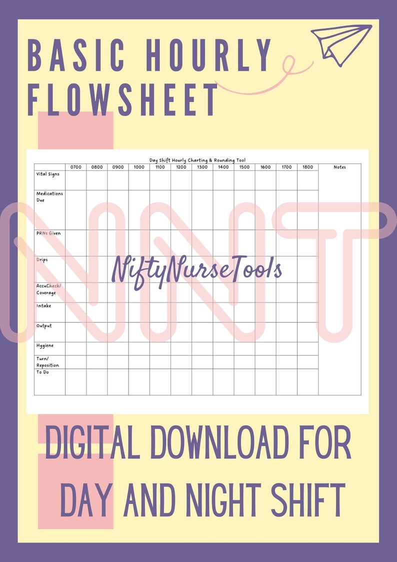 Basic Hourly Rounding and Charting Tool for Nurses - Digital Download ...