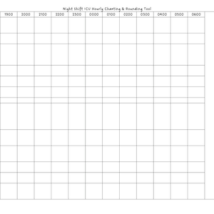ICU Hourly Rounding and Charting Tool for Nurses - Digital Download - Etsy