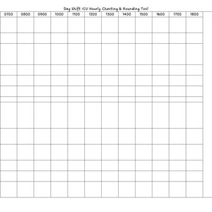 ICU Hourly Rounding and Charting Tool for Nurses - Digital Download - Etsy