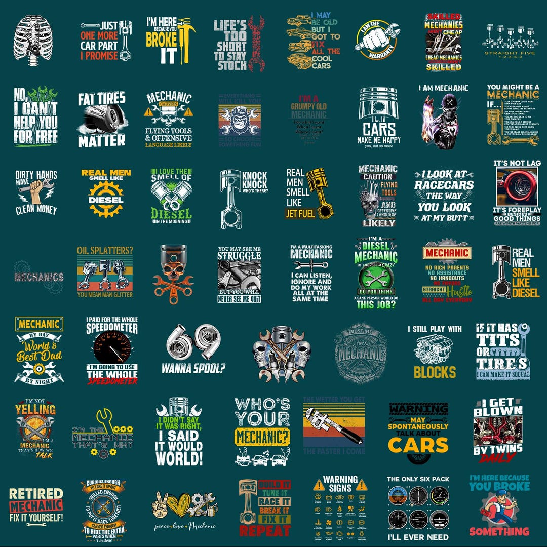 50+ Mechanic Designs Png, Mechanic Bundle Svg, Mechanic Png, Funny ...