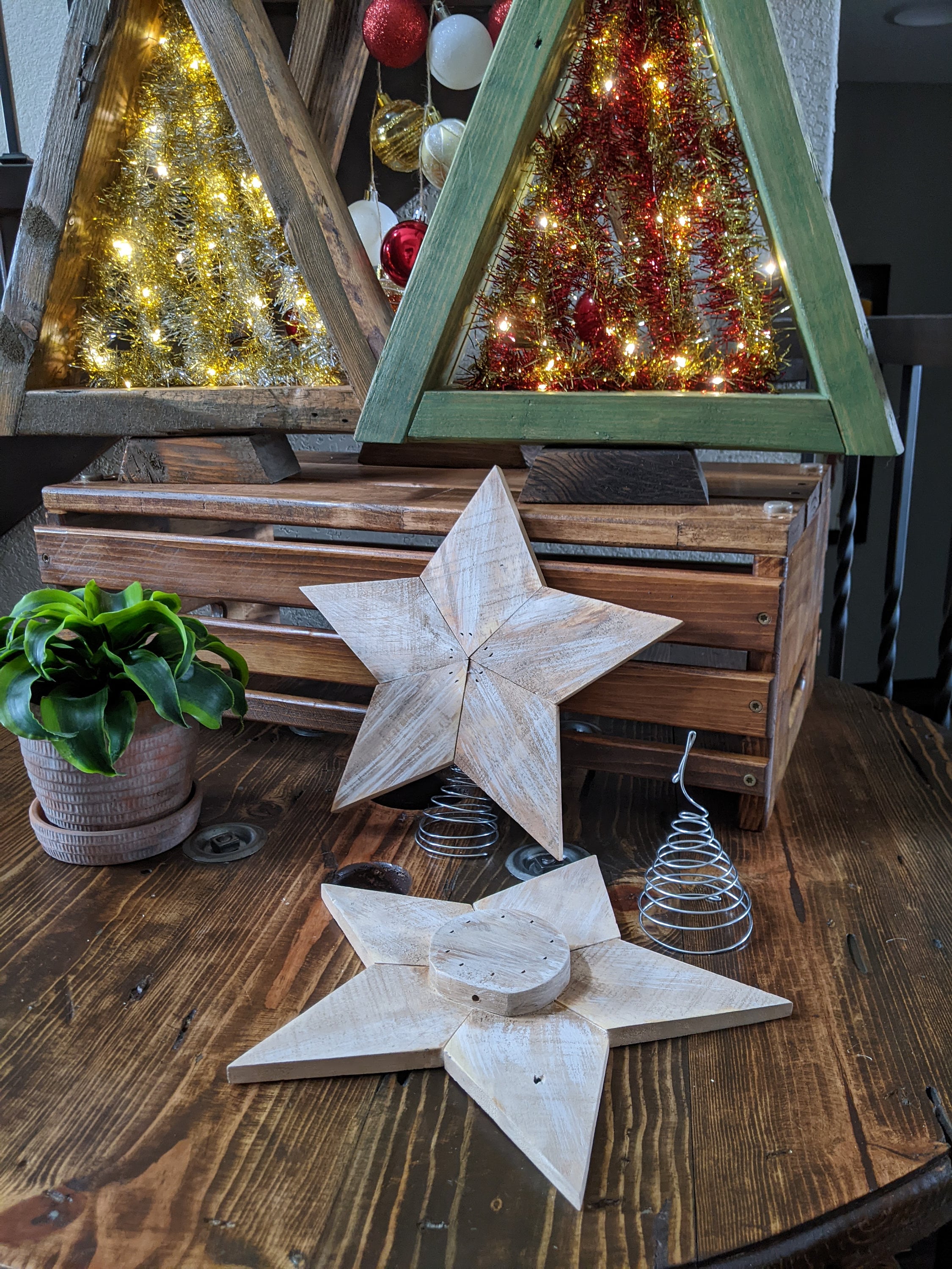 Wood Star Christmas Tree Topper Rustic Reclaimed Wood Farmhouse Style ...