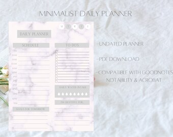 Minimalist Digital Planner, Daily Planner Template, Goodnotes Planner ...