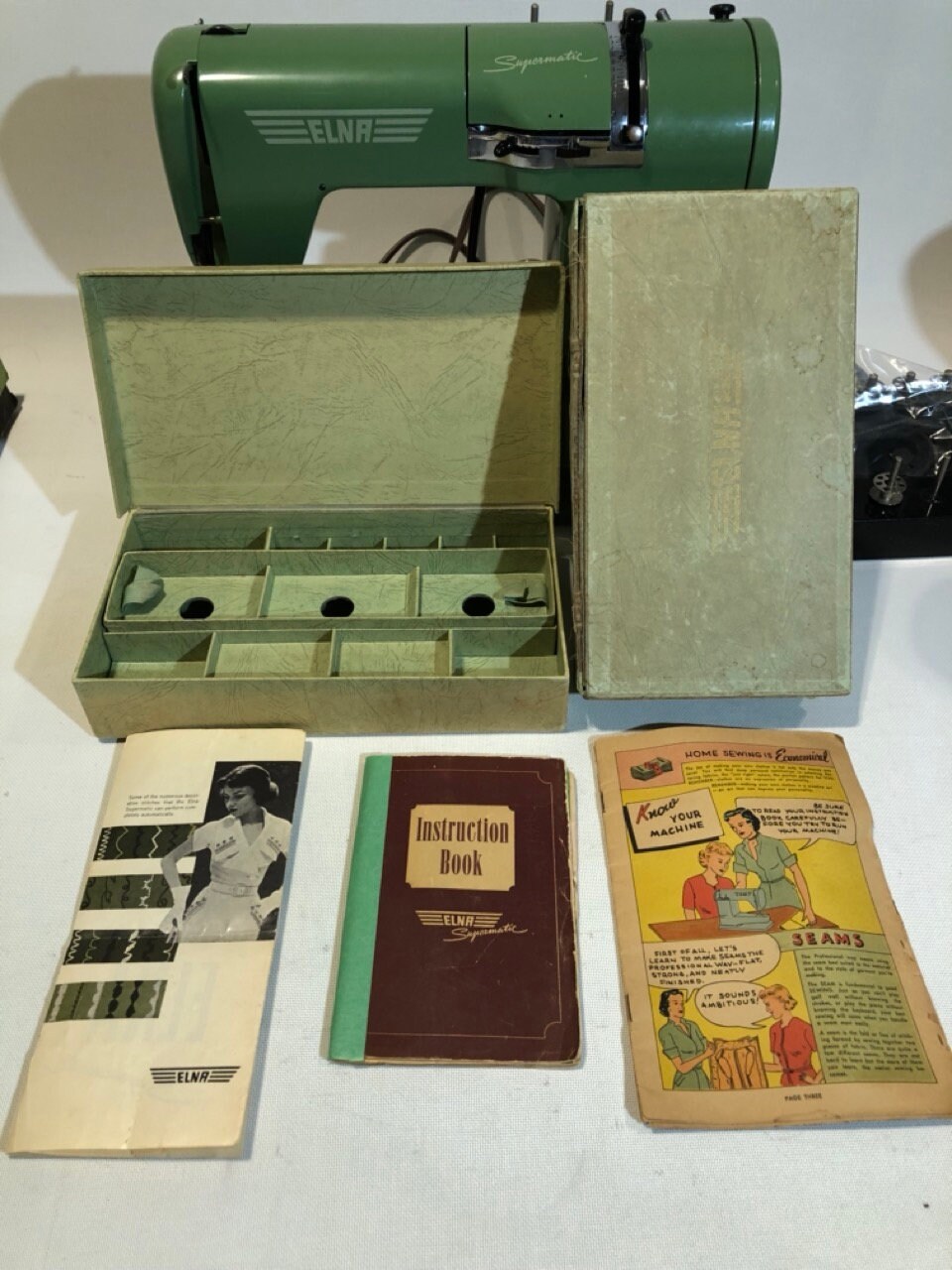 Vintage Elna Supermatic With, Manual, Brochures, Nowifix, Original ...