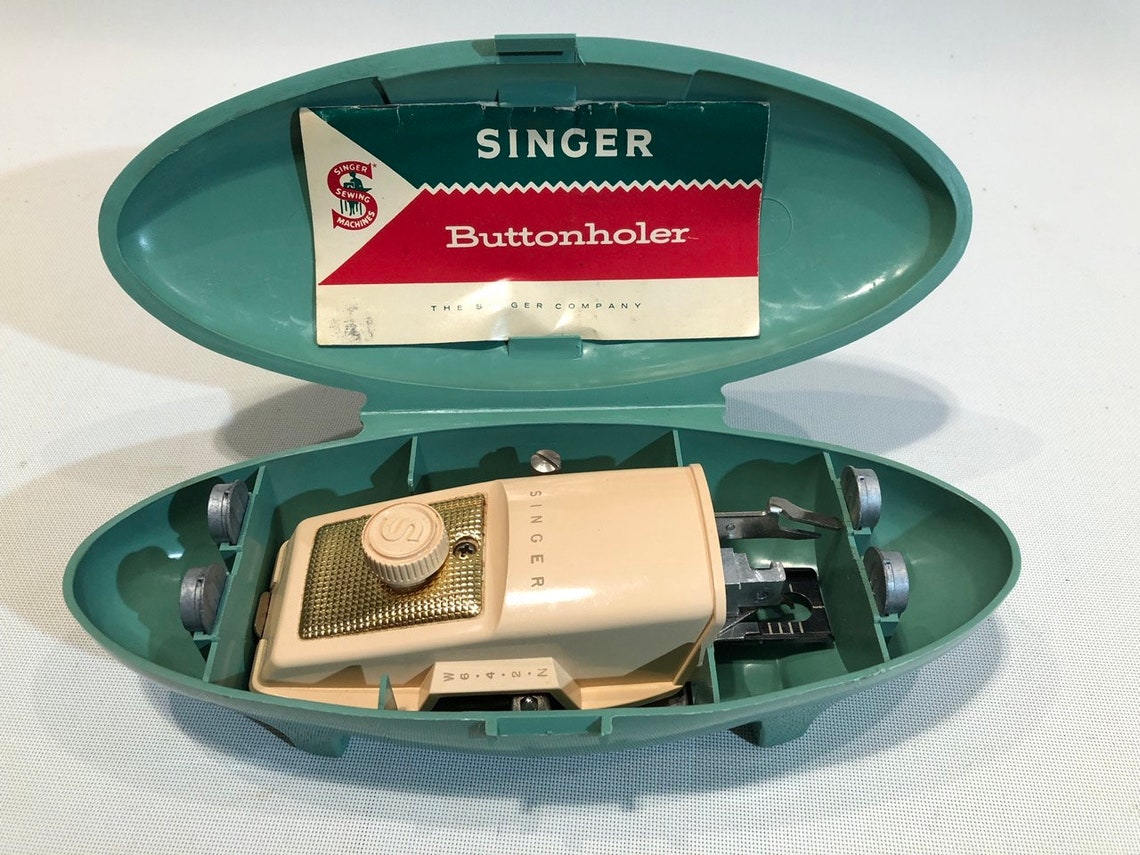 Vintage Singer Buttonhole Maker Sewing Machine Attachment, Manual, 5 ...