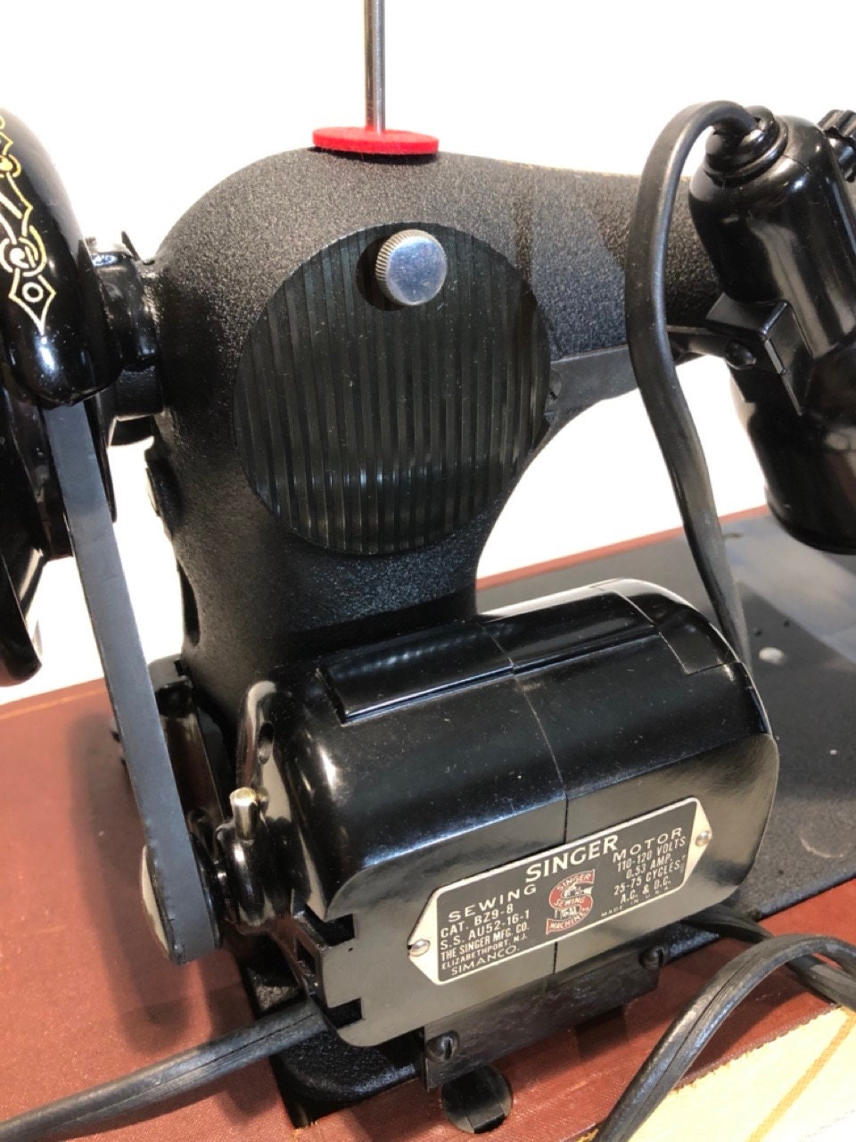 Very Nice Vintage 1952 Singer 128 Crinkle/godzilla Blackside Sewing ...