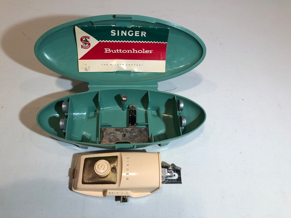Vintage Singer Buttonhole Maker Sewing Machine Attachment, Manual, 5 ...