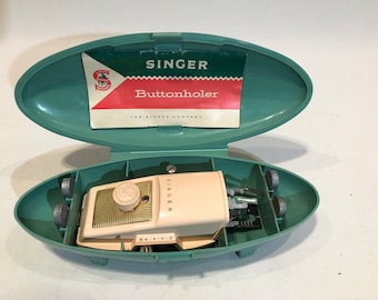Vintage Singer Buttonhole Maker Sewing Machine Attachment, Manual, 5 ...