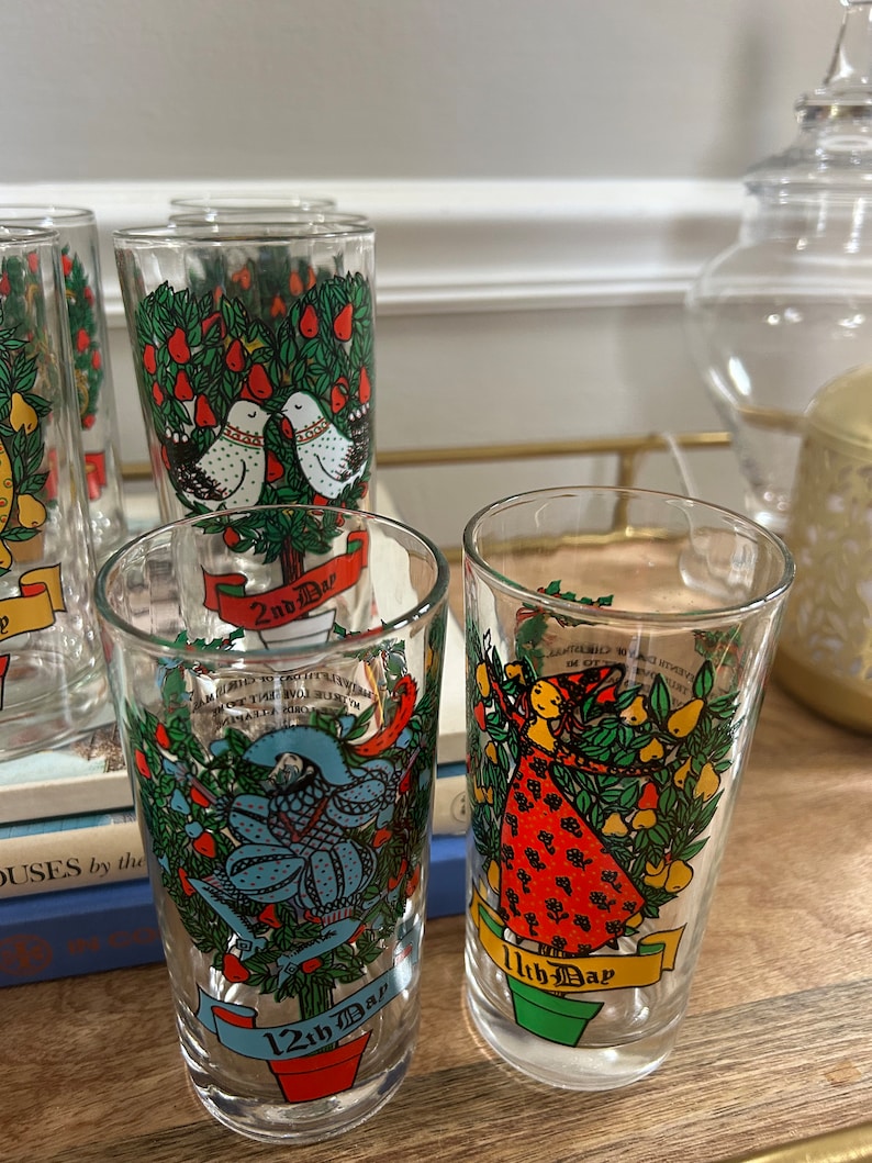 Vintage Twelve Day of Christmas Glass Set - Etsy
