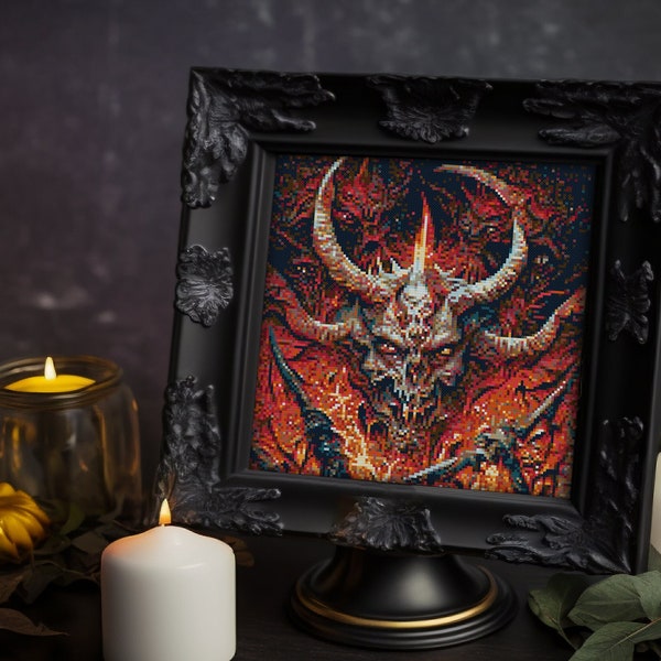 Satan Cross Stitch Pattern - Etsy