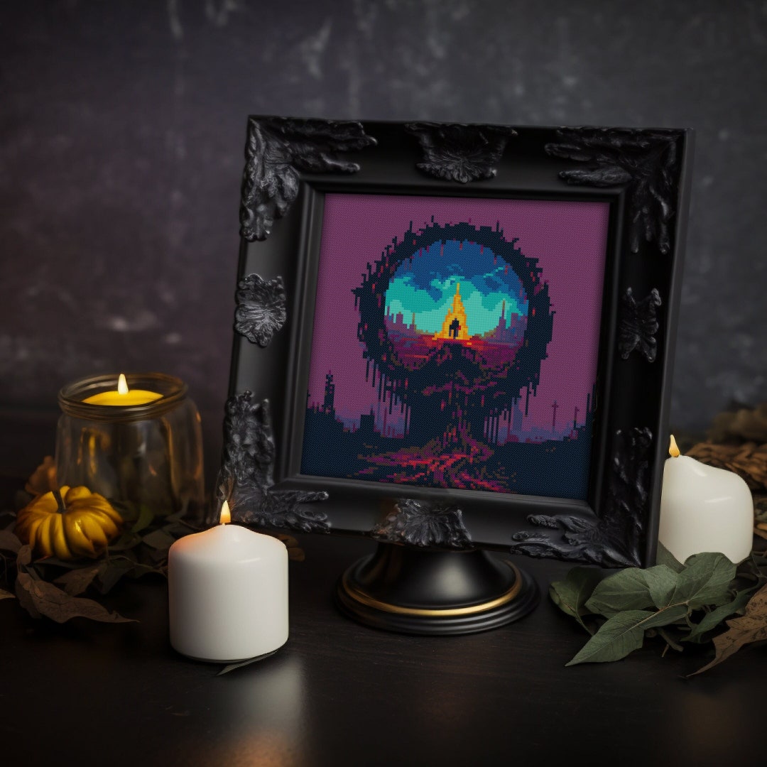 Nether Portal Cross Stitch Pattern: Infernal Gateway Design (PDF) - Etsy