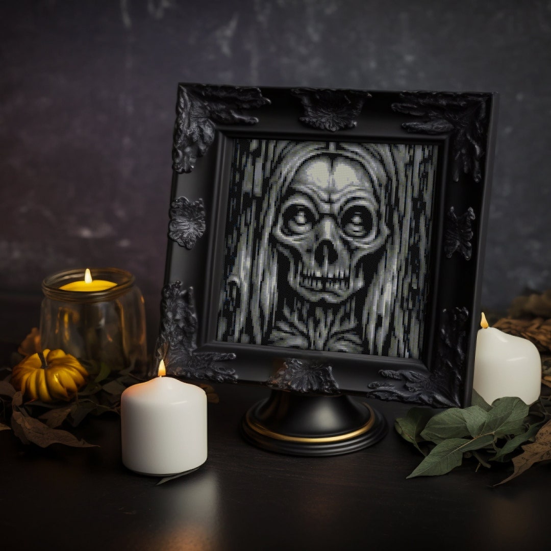 Undead Warlock Face, Necrotic Conjurer, Deathly Hexer, Spooky, Cursed ...