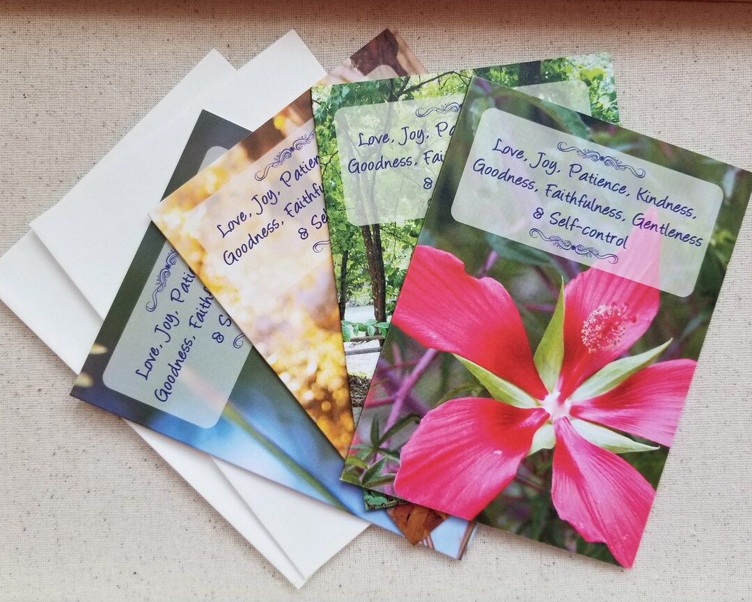 Bible Verse Note Cards Set - Fruit of the Spirit Series - Etsy