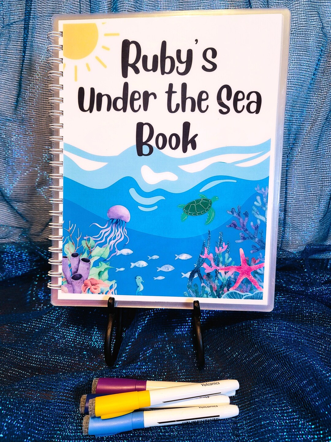 Personalized & Colorful Dry Erase Child's Work Book * Activity Book ...