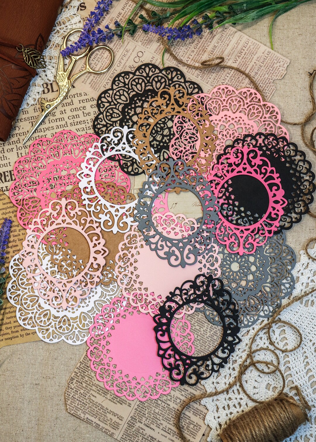 Set of 4 Die Cut I Lace Paper Doilies Die Cuts I Paper Die Cuts I Card ...