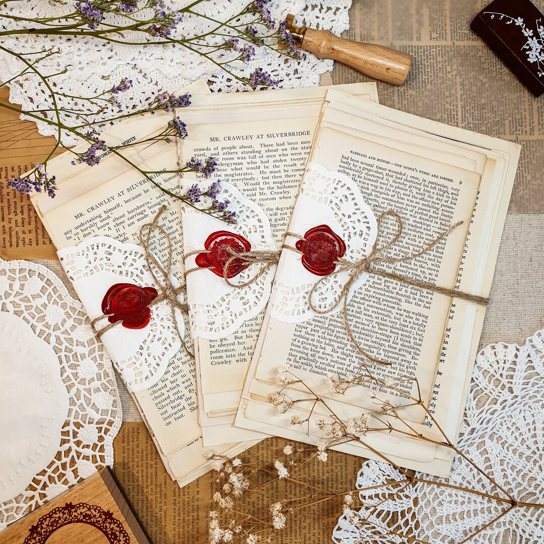 Old Book Pages Bundle | Vintage Paper | Antique Paper Ephemera I - Etsy