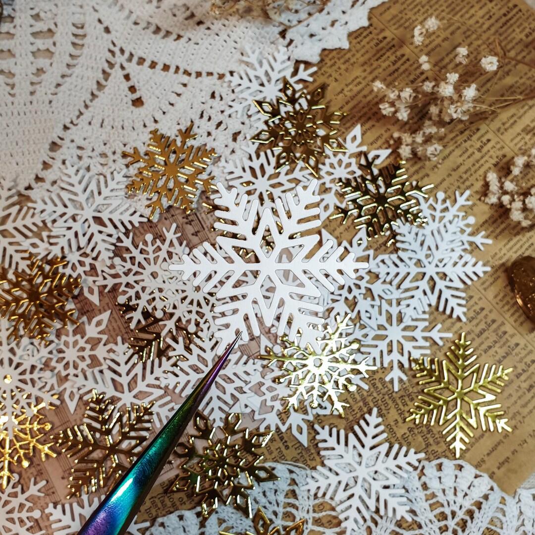 Set of 12 Die Cuts Snowflake Die Cuts I Paper Die Cuts I Card Making I ...