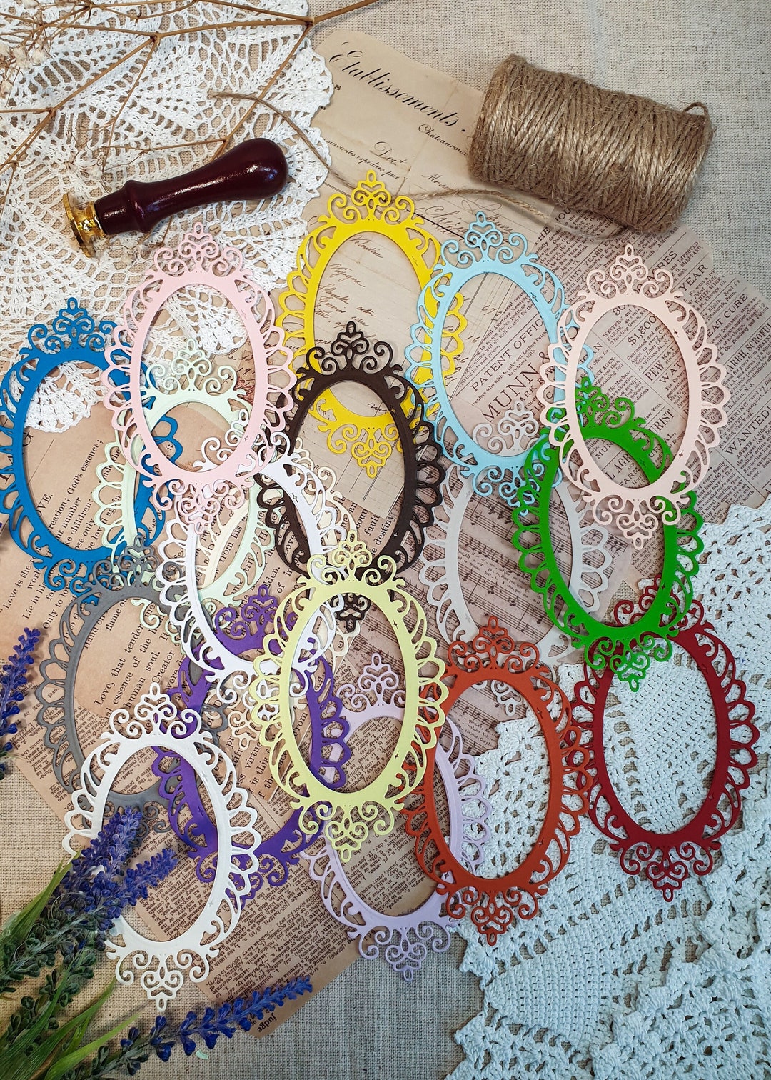 Set of 6 Die Cut I Oval Frames I Die Cuts I Paper Die Cuts I Card ...