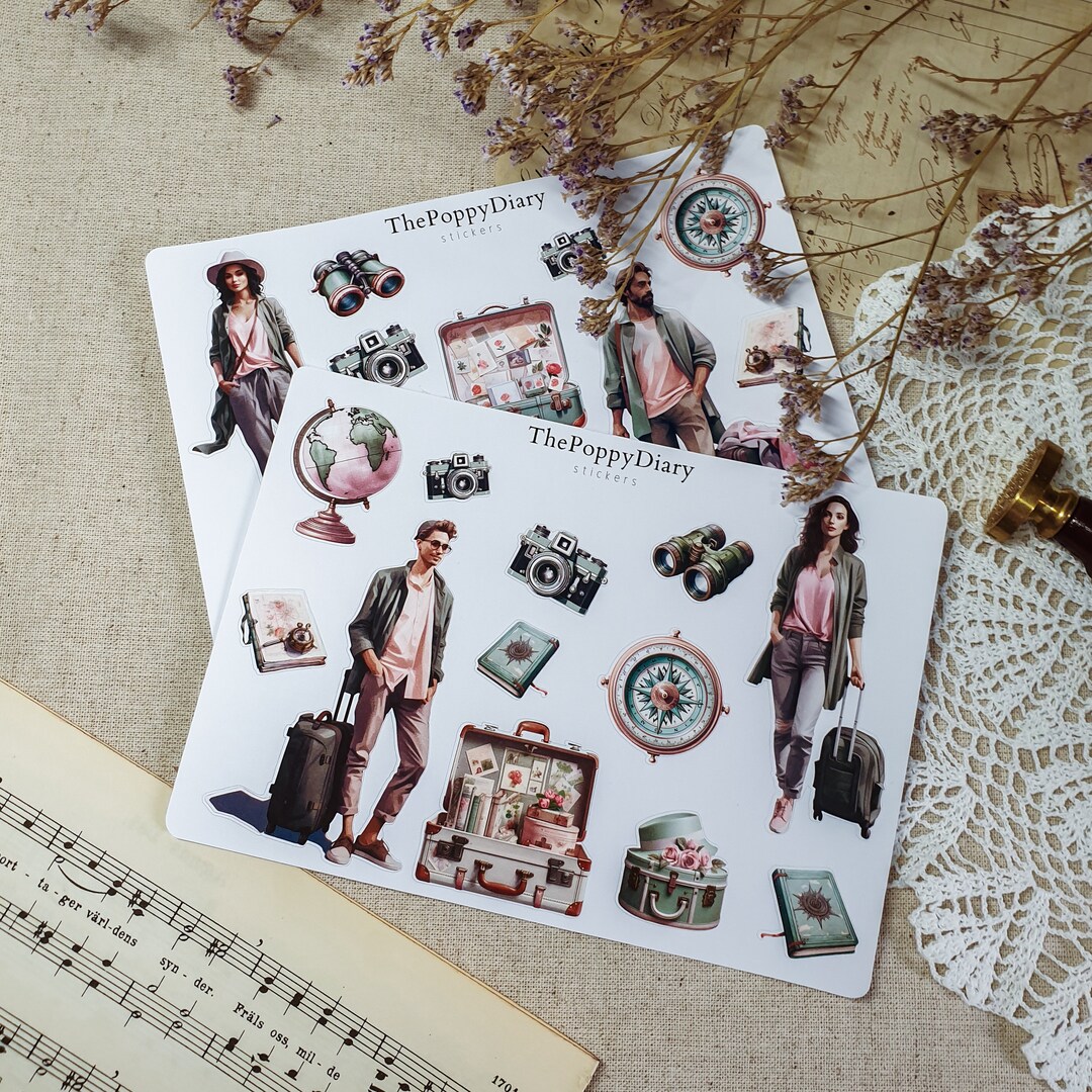 Stickers Sheet | Travel Couple Stickers | Holidays I Traveling I ...