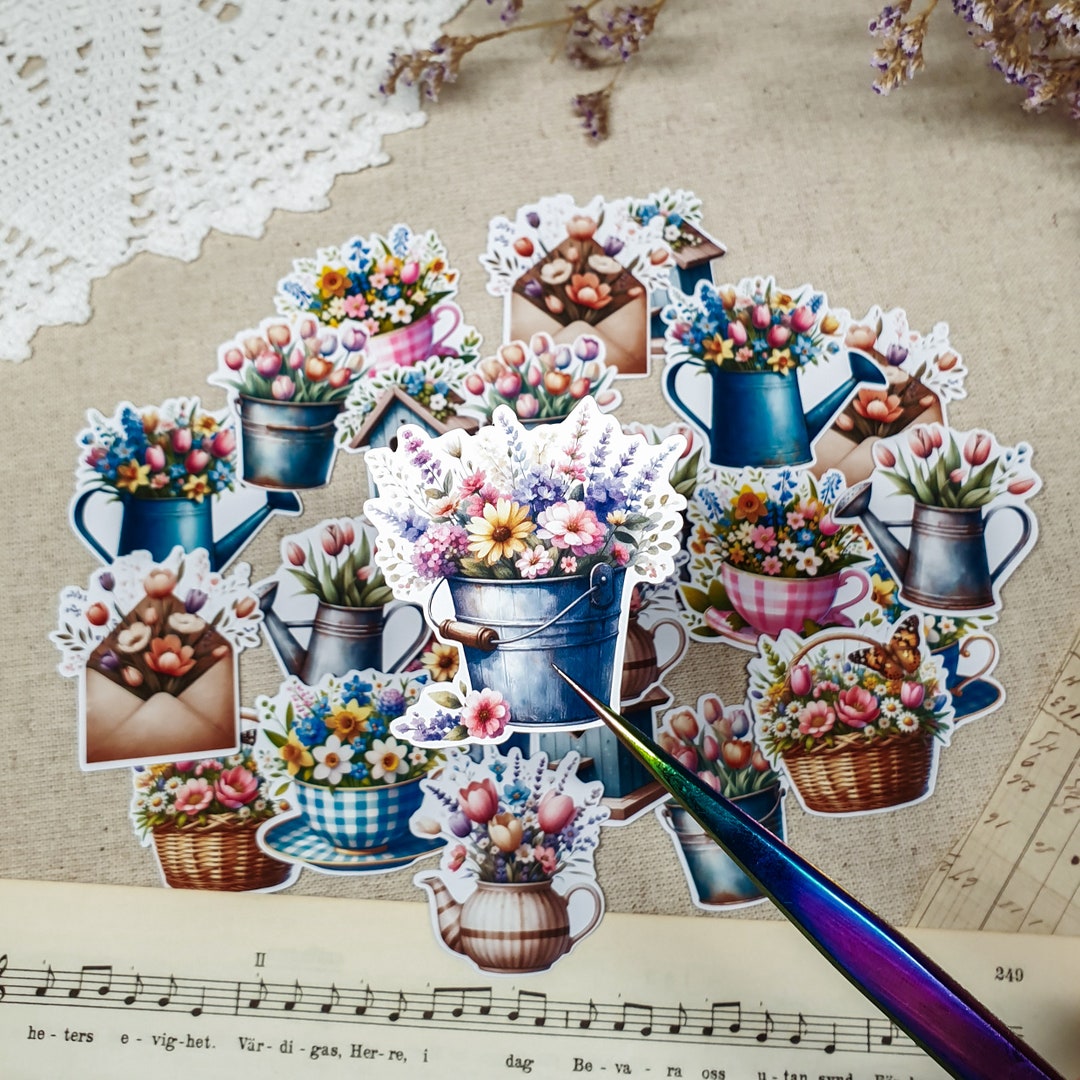 Stickers | Spring Flower Stickers | Watercolour Stickers | Aesthetic ...